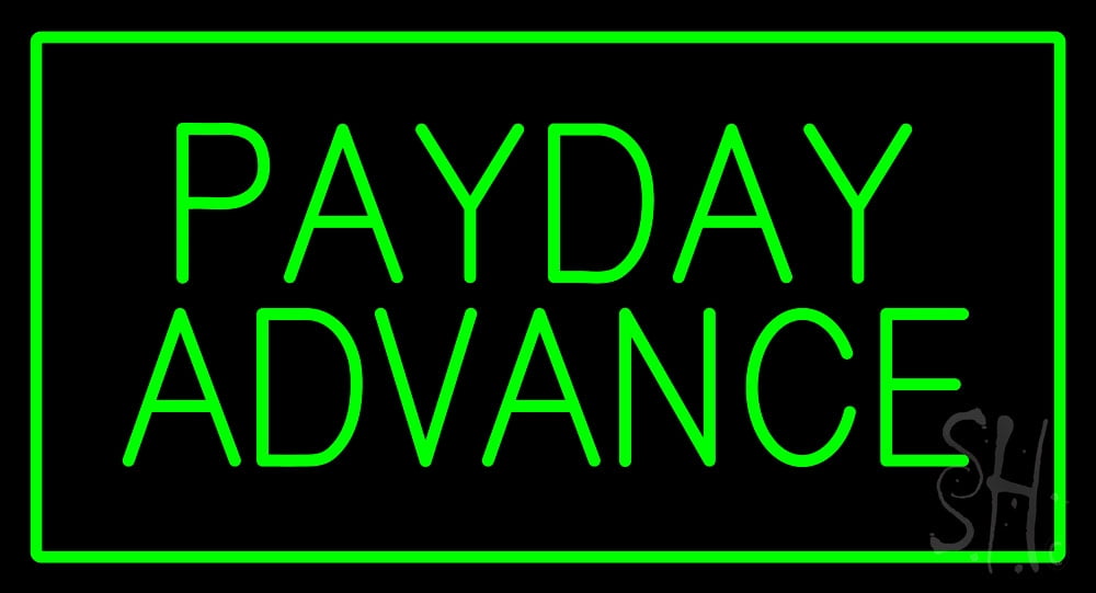 Green Payday Advance Animated LED Neon Sign 13 x 24 - inches, Black ...