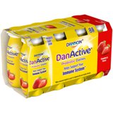 DanActive Probiotic Dailies Strawberry Dairy Drink, 3.1 Oz., 8 Count ...