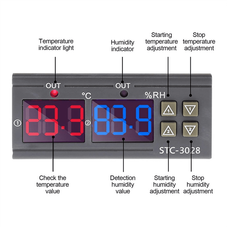 Greenhouse Terrarium Controller STC-3028 Dual LED Temperature ...