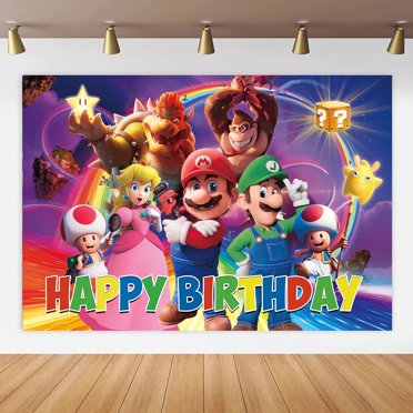 Super Mario Bros Backdrop,Mario Birthday Party Banner Background for ...