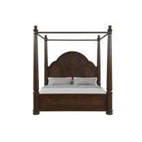 Bernards Coventry Queen Canopy Bed with Romantic Headboard - Walmart.com