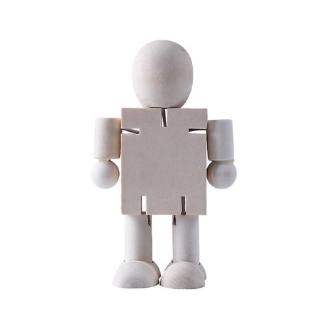 Cute Fidget Wood Robot Block Action Figures Model Theme - 3 Pack ...