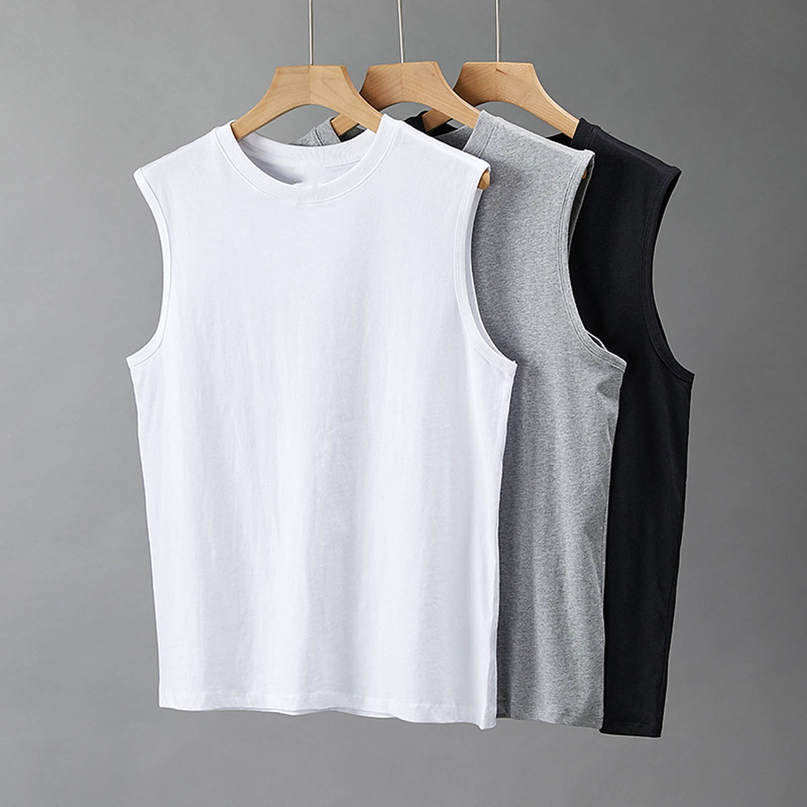 Click here for Jdqjbz Tank Tops Men Solid Color Crew Neck Sleevel... prices