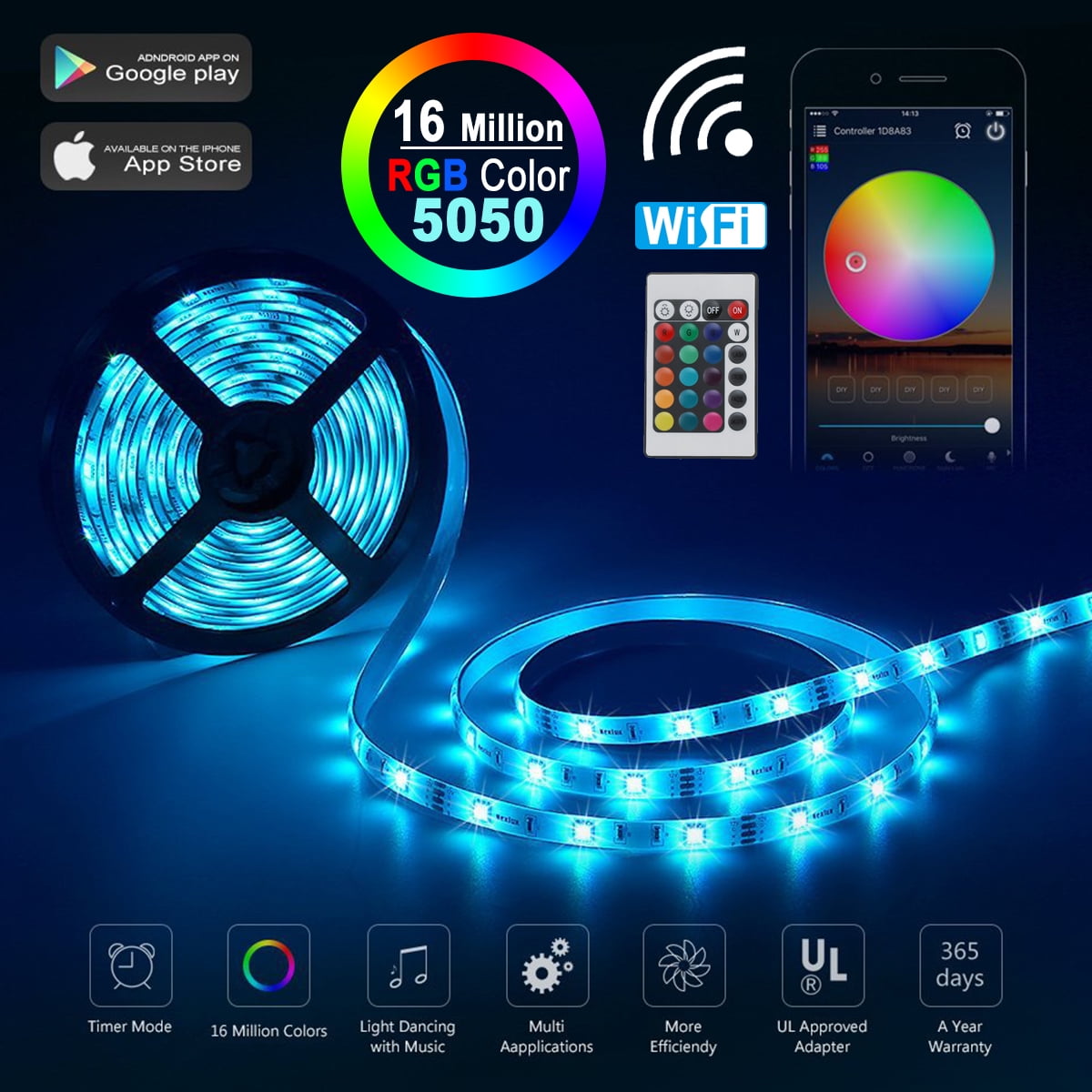 USB WIFI RGB LED Strip Light | Walmart Canada