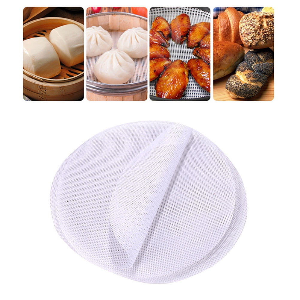 Minkissy 5 Pcs Reusable Steamer Liners For Baking Accessories In Round Design 9.2x9.3x0.01in