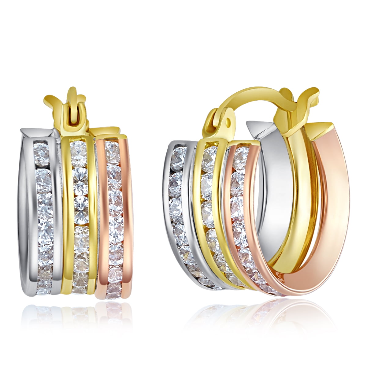 Wellingsale - Wellingsale Ladies 14k Tri 3 Color Gold Polished 6mm ... Wellingsale - Wellingsale Ladies 14k Tri 3 Color Gold Polished 6mm ...