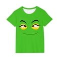 Awdenio Kids Multi-Color Cartoon Face Graphic Summer T-Shirt, Crew Neck ...