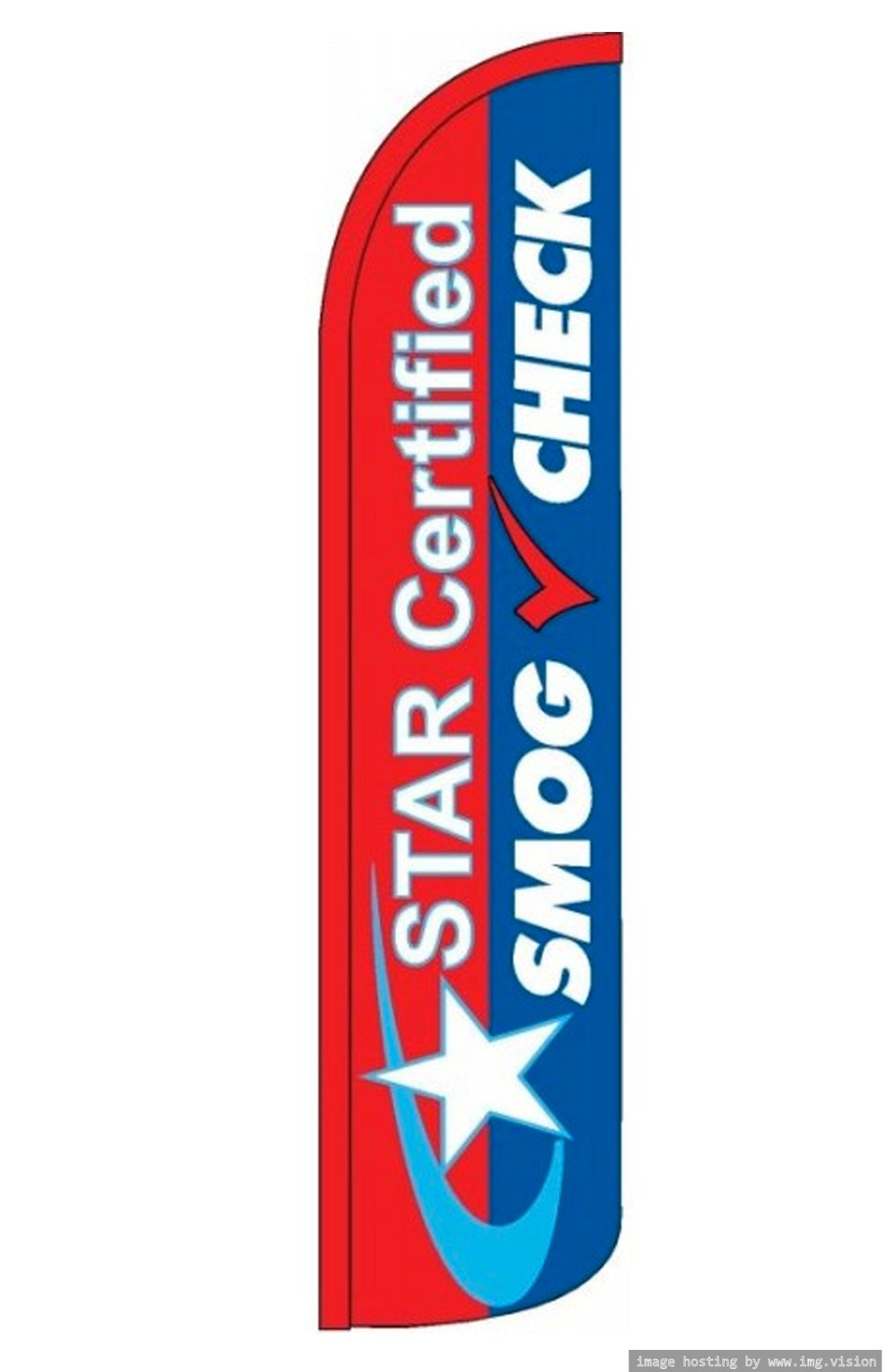 Star Smog Check Windless flag Without Pole Advertisement /Business ...