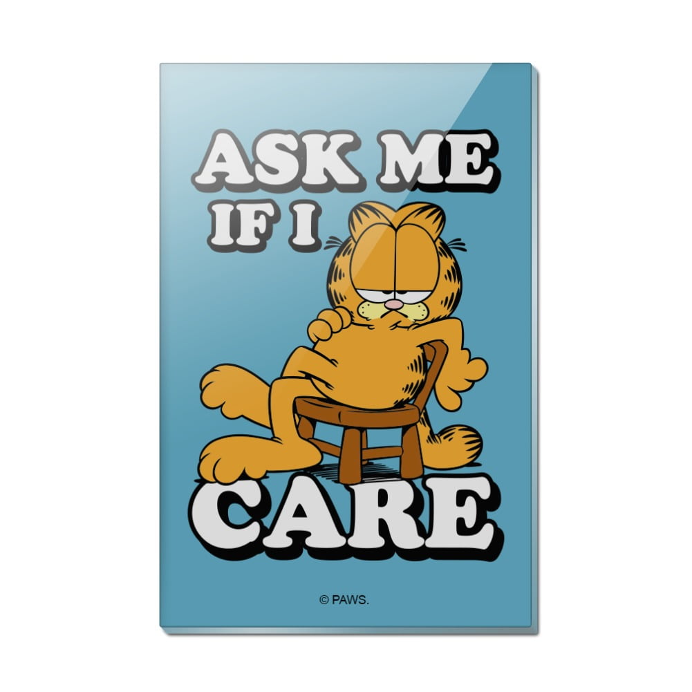 Garfield Ask Me If I Care Rectangle Acrylic Fridge Refrigerator Magnet ...