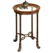 Chalcedony Metal Scroll Pedestal Table with Beveled Glass Top Antique ...