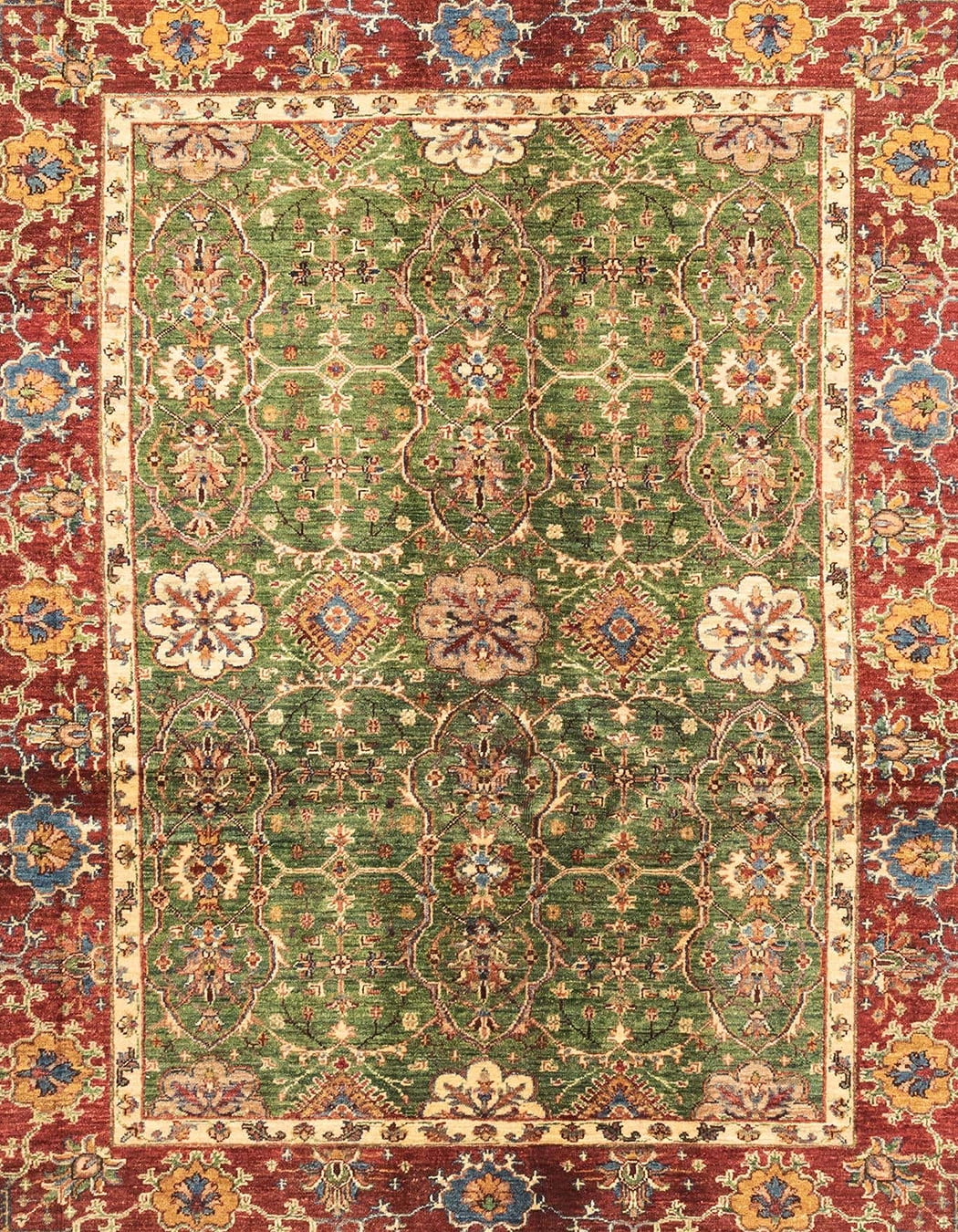 Ahgly Company Indoor Rectangle Abstract Metallic Gold Oriental Area ...