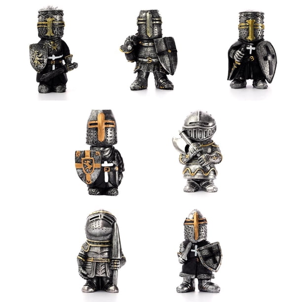 FeiraDeVaidade Garden Knight Dwarf Statue Medieval War Resin Crafts Axe ...