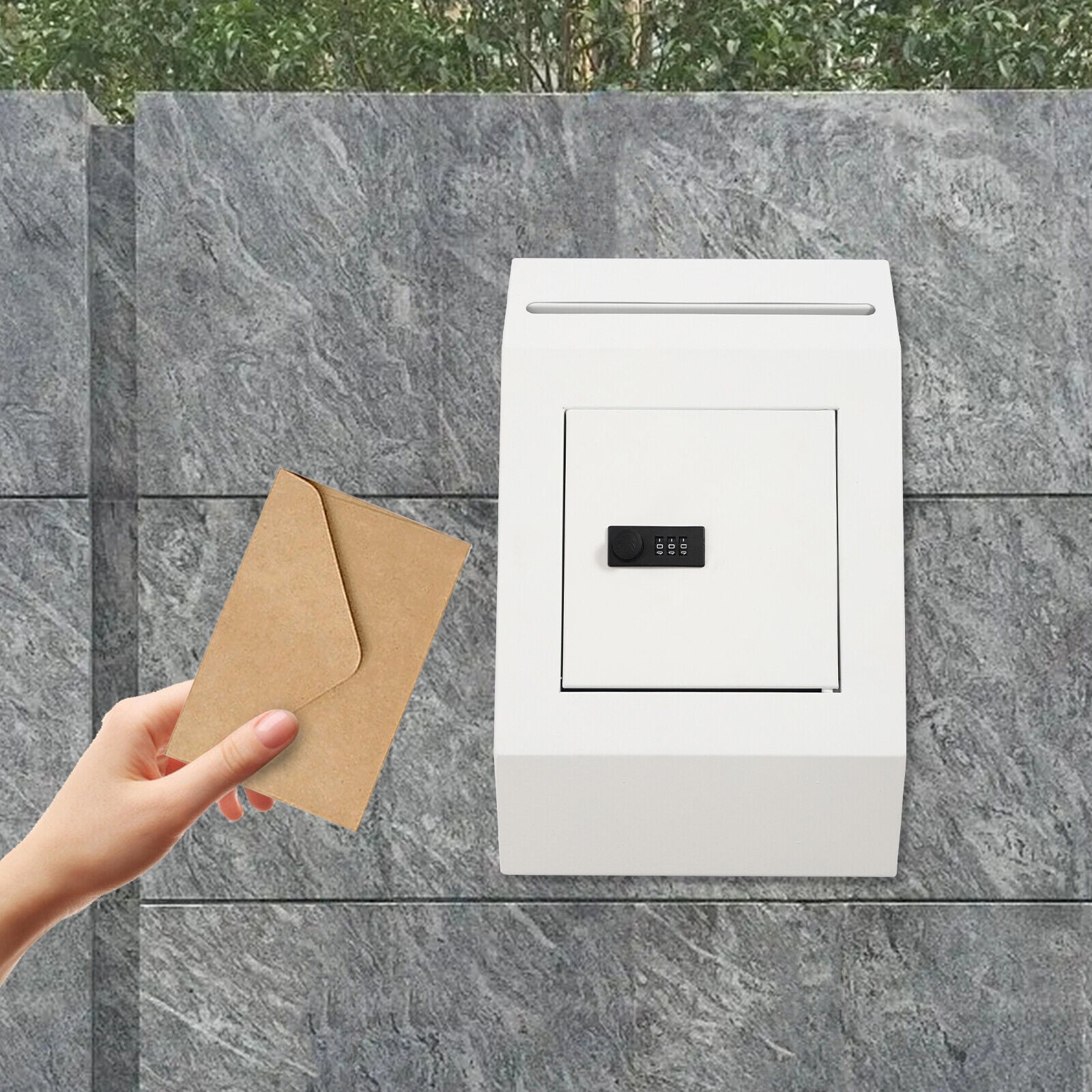 Miumaeov Locking Wall Mount Mailbox Suggestion Box Donation Box Drop ...