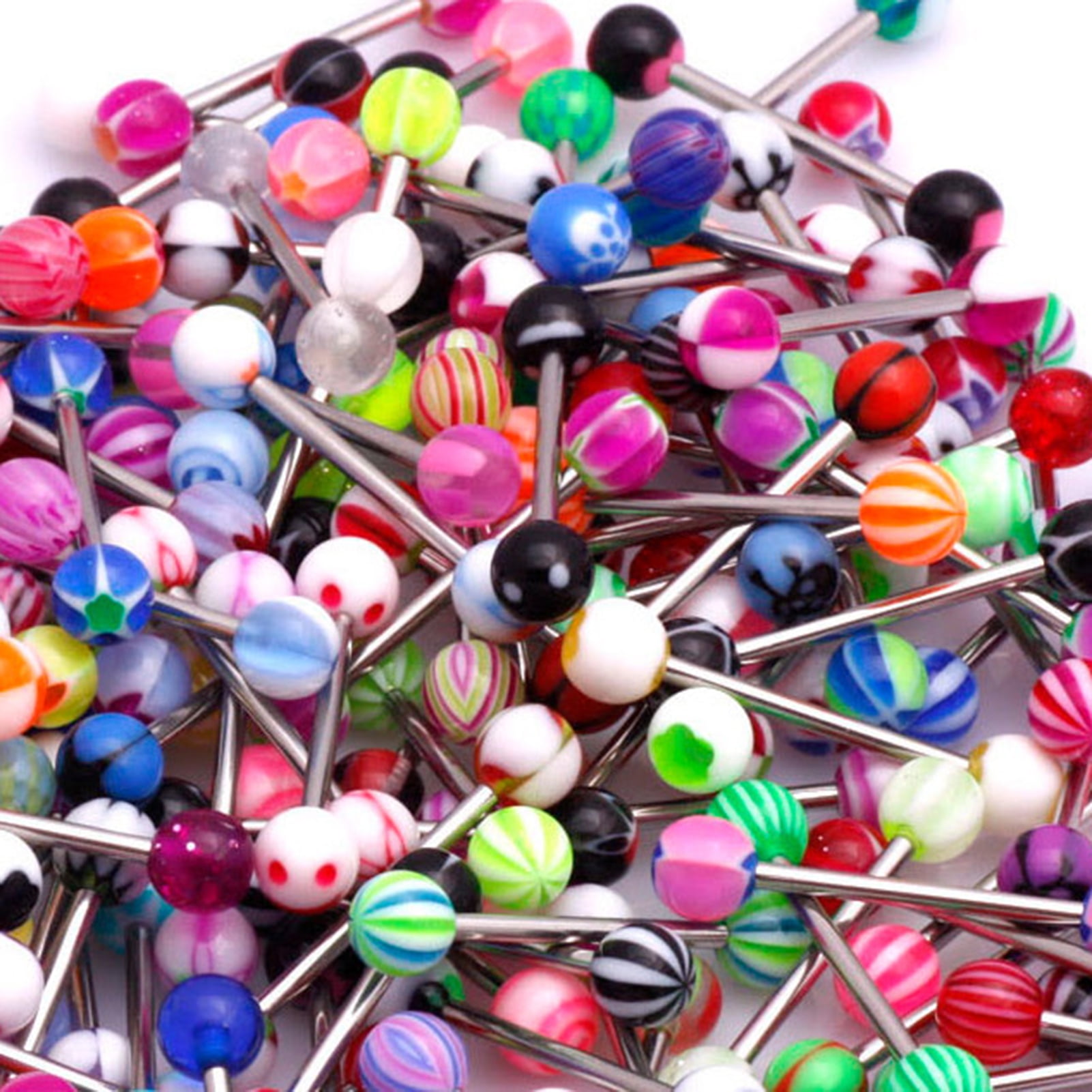 Click here for Zootealy 30pcs Mixed Color Tongue Rings Stainless... prices