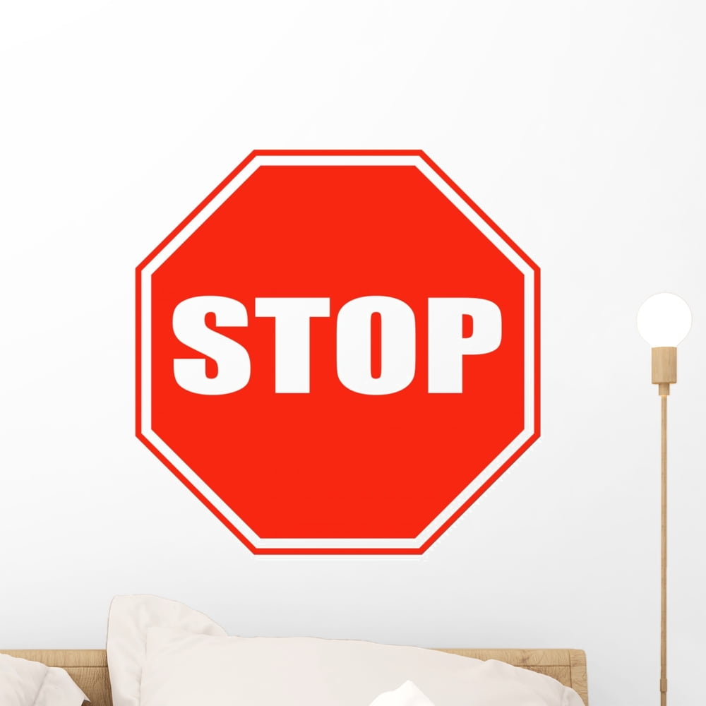 Stop Sign Wall Decal by Wallmonkeys Peel and Stick Graphic (18 in H x ...