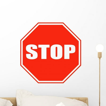 Stop Sign Wall Decal by Wallmonkeys Peel and Stick Graphic (18 in H x ...