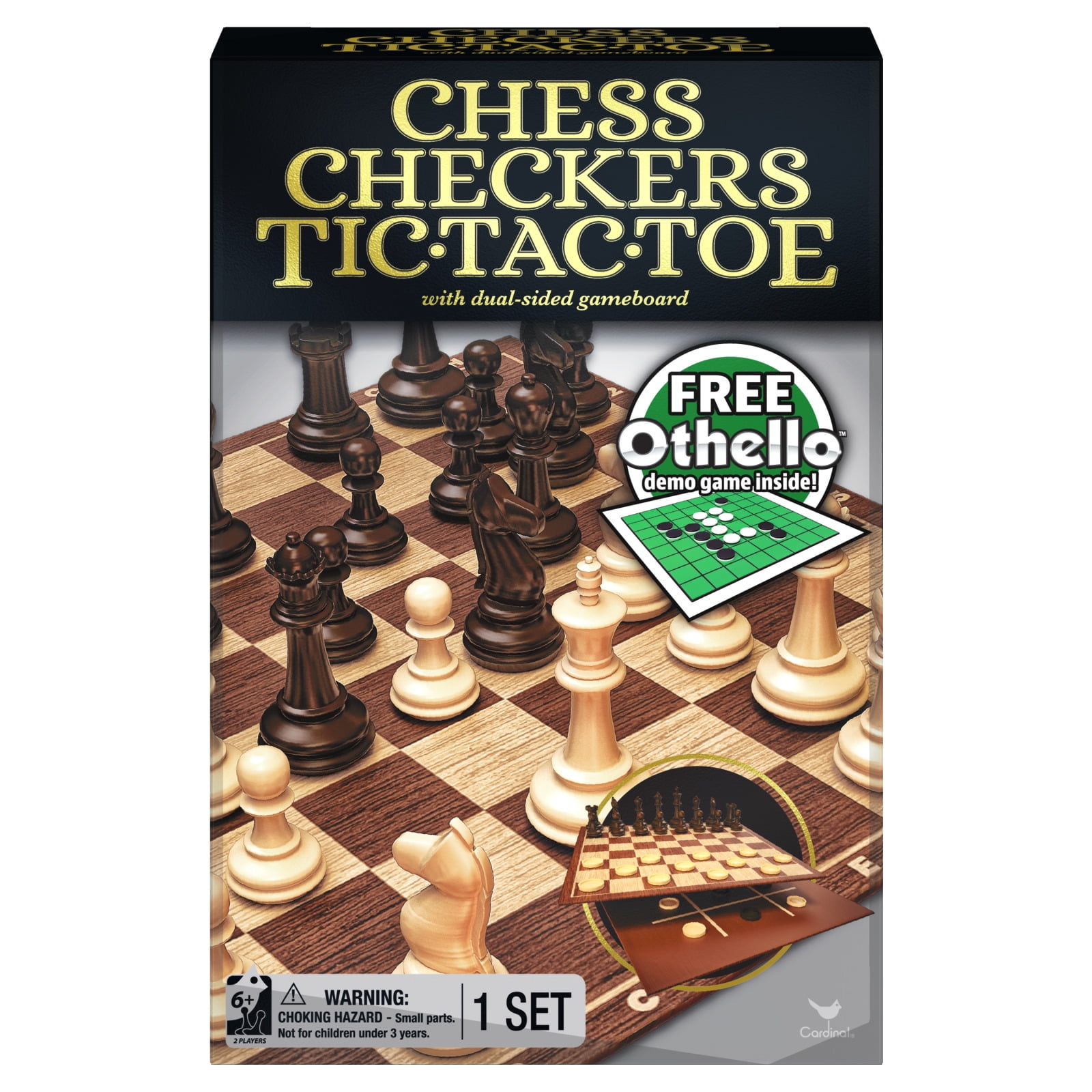 Classic Chess Checkers and Tic-Tac-Toe Set with Othello Demo - Walmart ...