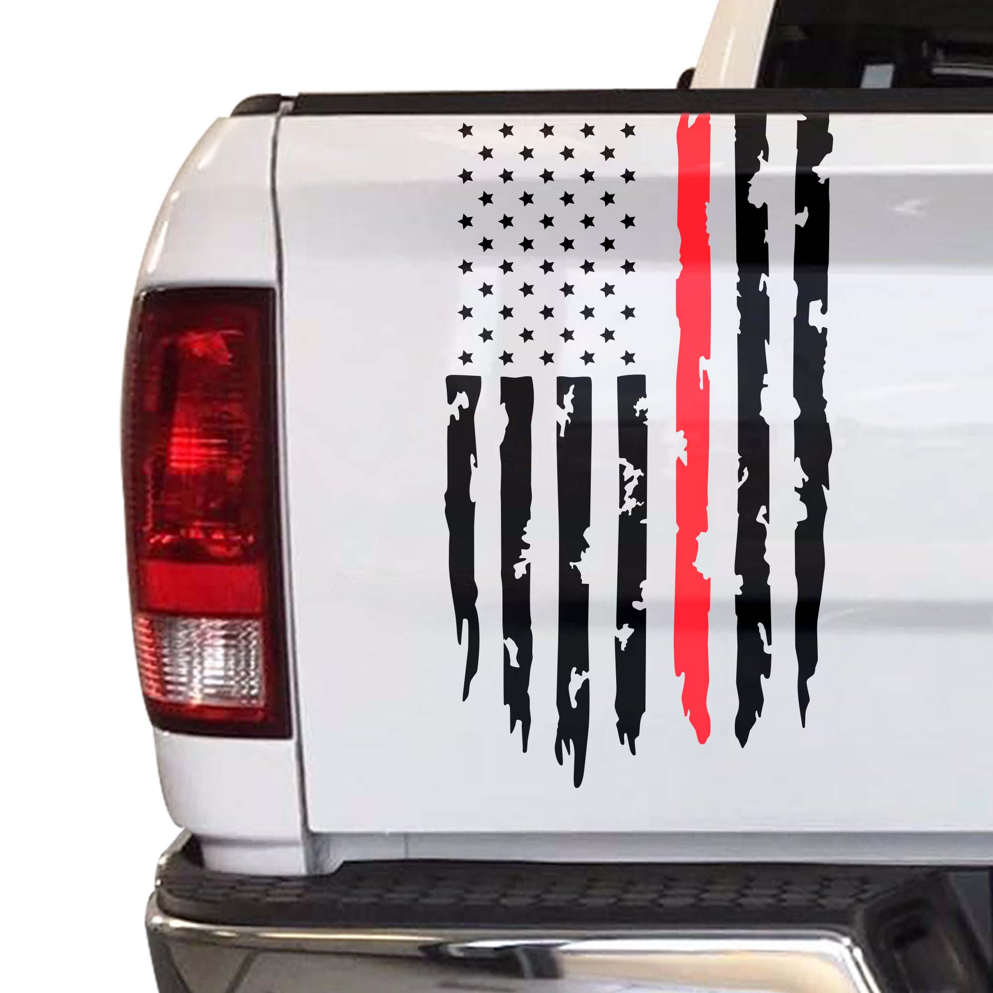 Distressed Thin Red Line Flag Firefighters State & Federal Government ...