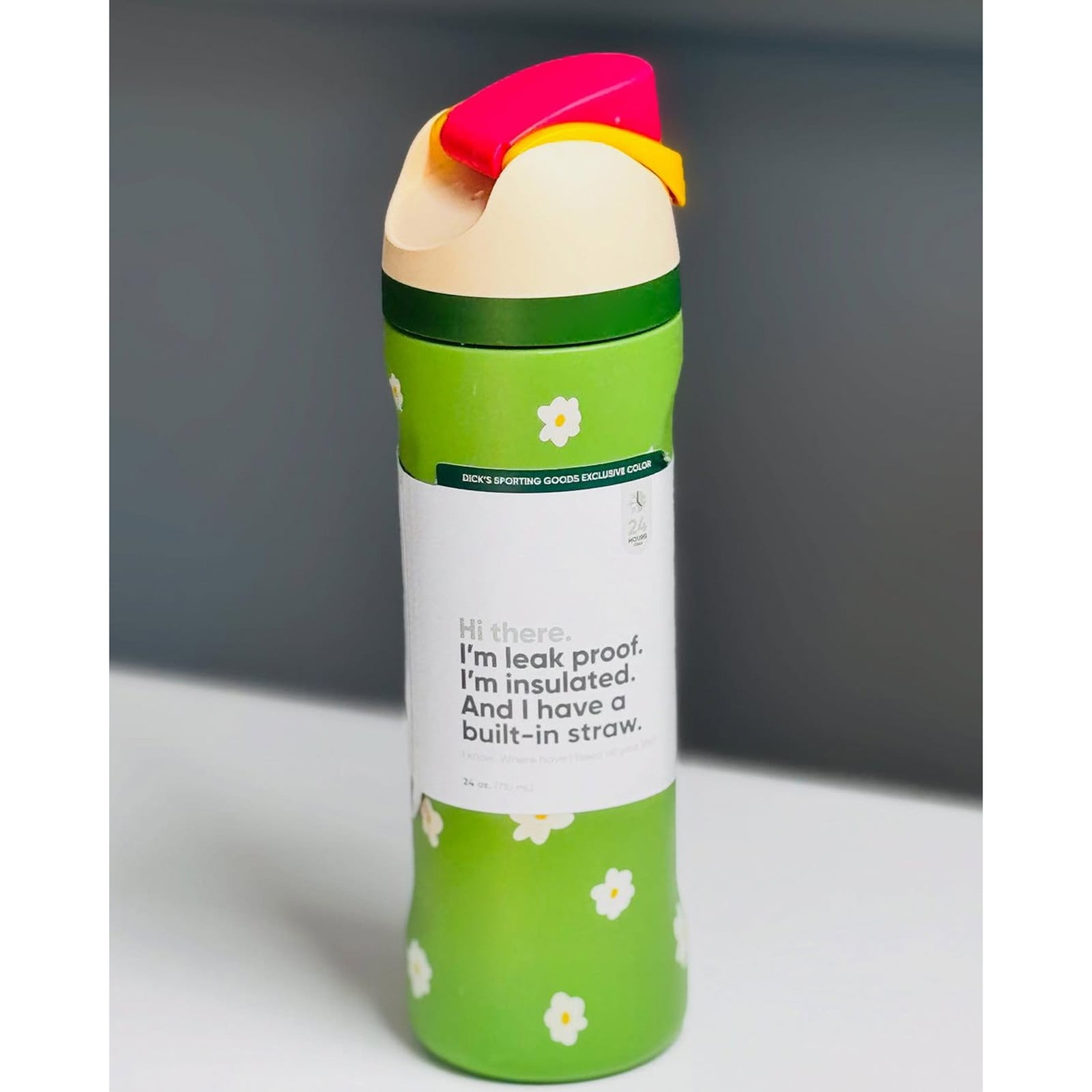 Owala Stainless Steel Water Bottle 24 oz - Spring Green flowers ...