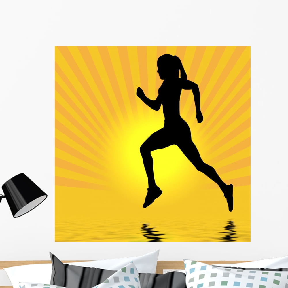 Runner and Reflection Wall Mural Decal Sticker, Wallmonkeys Peel ...