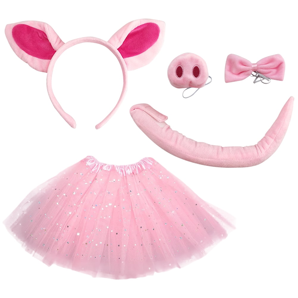 1 Juego de diadema con orejas de cerdo, accesorio de cola para Cosplay ...
