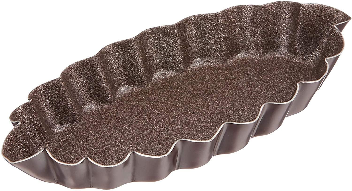 Gobel 294130 Non-Stick Fluted Boat-Shaped Tartlet Mold 3.94 Inch x 1.77 Inch x 0.47 Inch High ...