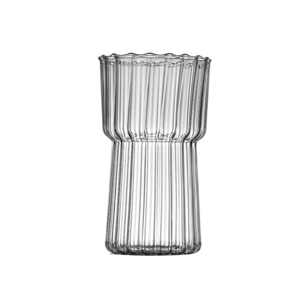 1 Pcs Ribbed Glassware,Vintage Glass,20 oz Modern Glass Cup,Ripple ...