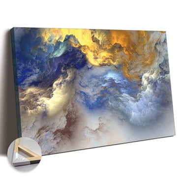 Extra Large Canvas Wall Art Featuring a 2D Flat Design with a Wooden ...