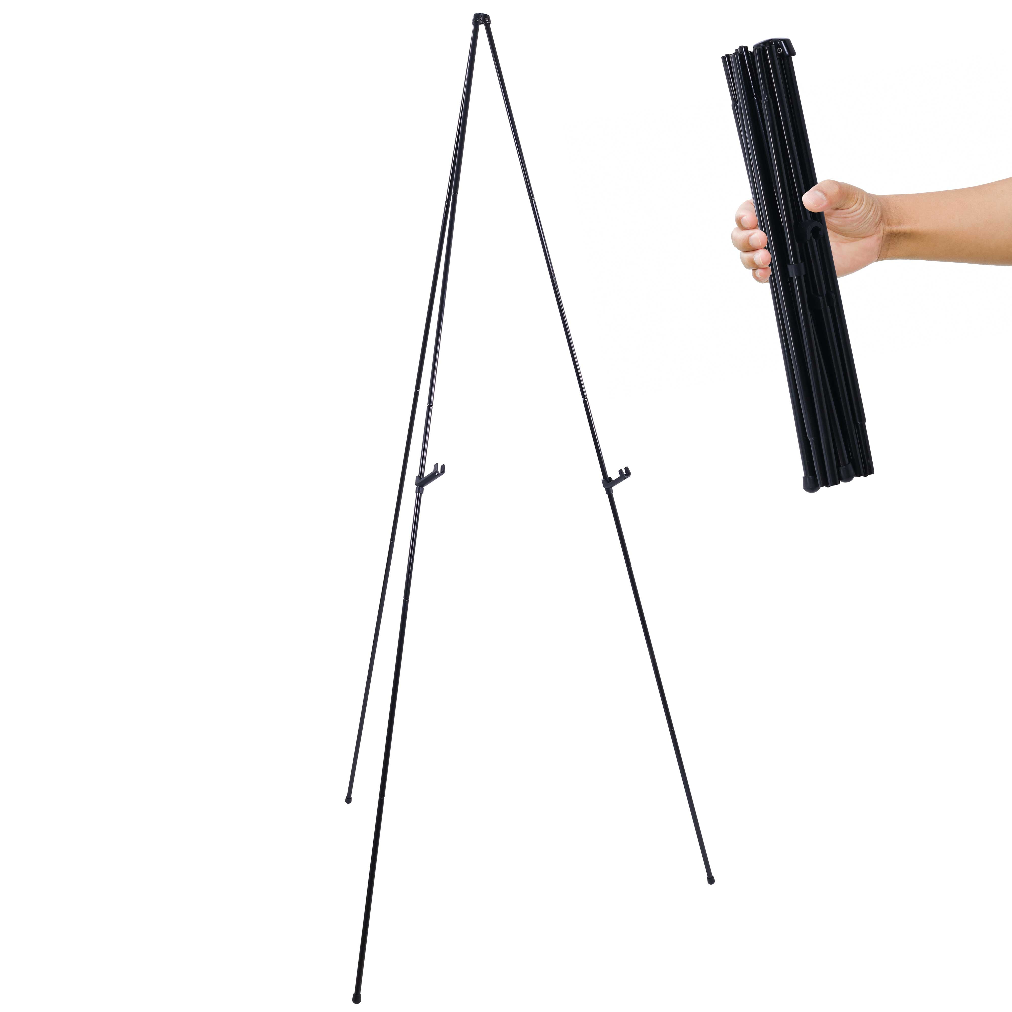 U.S. Art Supply 63" High Steel Easy Folding Display Easel, Instantly ...