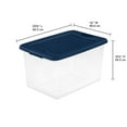 Sterilite 64 Quart Plastic Storage Totes with Latching Lids, Marine ...