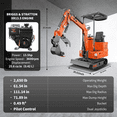 DigMaster 1.2-Ton Mini Excavator Equipped with Pilot System 13.5HP B&S ...