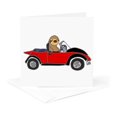 3drose, Funny Cute Slow Sloth Driving Red Convertible Cartoon, 6 ...