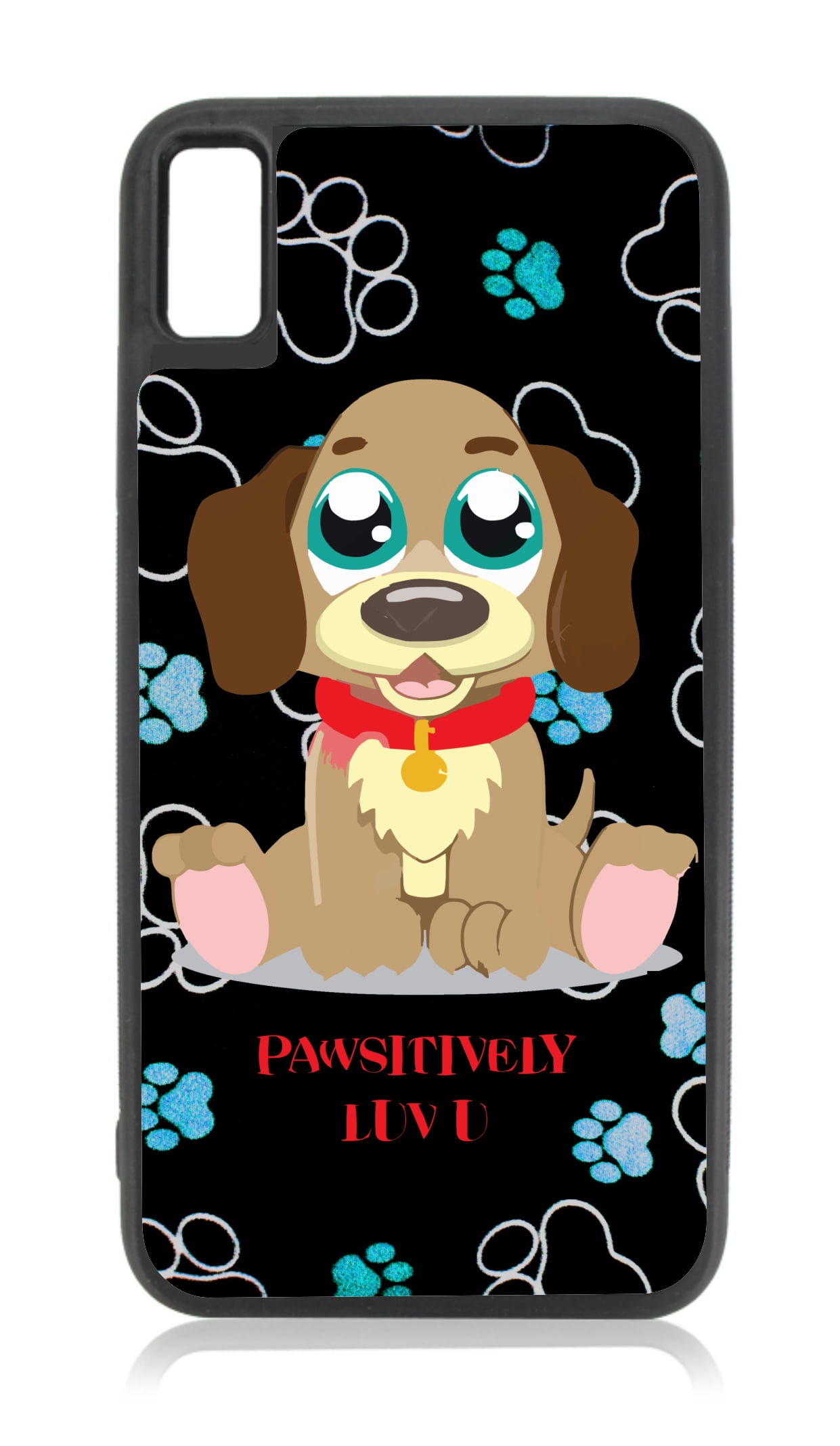 Love Quote - Pawsitively Luv U - Cute Beagle Puppy Dog & and Aqua Blue ...