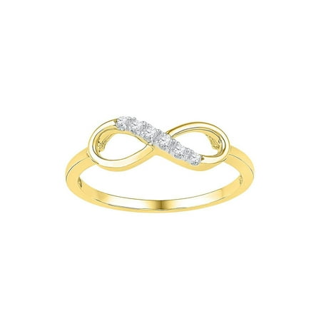 10kt Yellow Gold Womens Round Diamond Infinity Ring 1/20 Cttw - Walmart ...