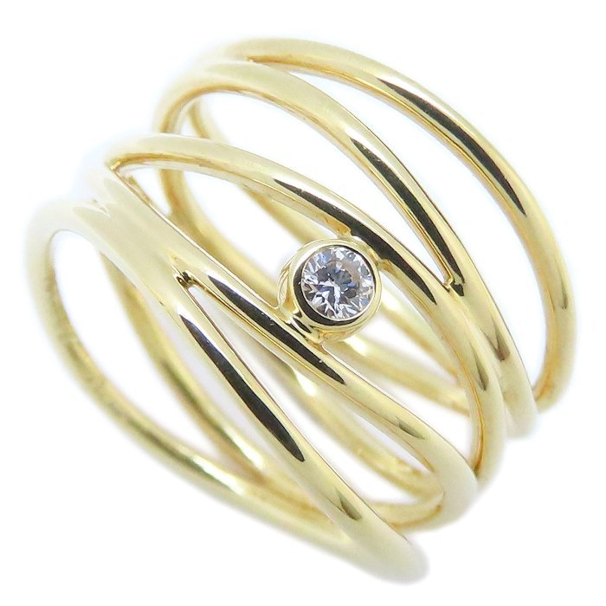 Pre-Owned TIFFANY & Co. Tiffany Wave Ring, 5-Row, 1 Diamond, Elsa ...