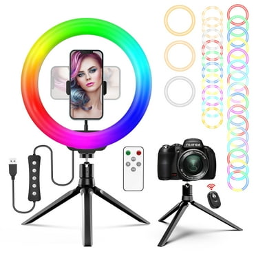 Bower Brand 16-inch White and RGB LED Ring Light Kit with Tripod; Black ...