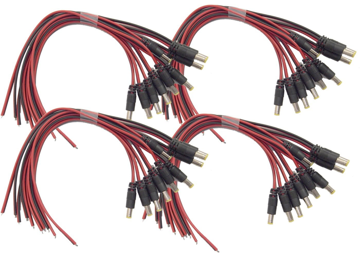 Evertech 40 Pcs 5.5 mm x 2.1 mm DC Male End Jack Power Cable With Lead ...