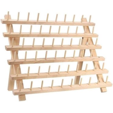 New brothread 2-Pack 60 Spool Wood Organizer - Wall Mountable Thread ...