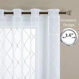 Topfinel White Sheer Curtains, 90 inch, Diamond Grommet, Light Weight ...