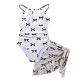 Little Girls Swimsuits Elegant For Ruffle Trim With Matching Hair Beach ...