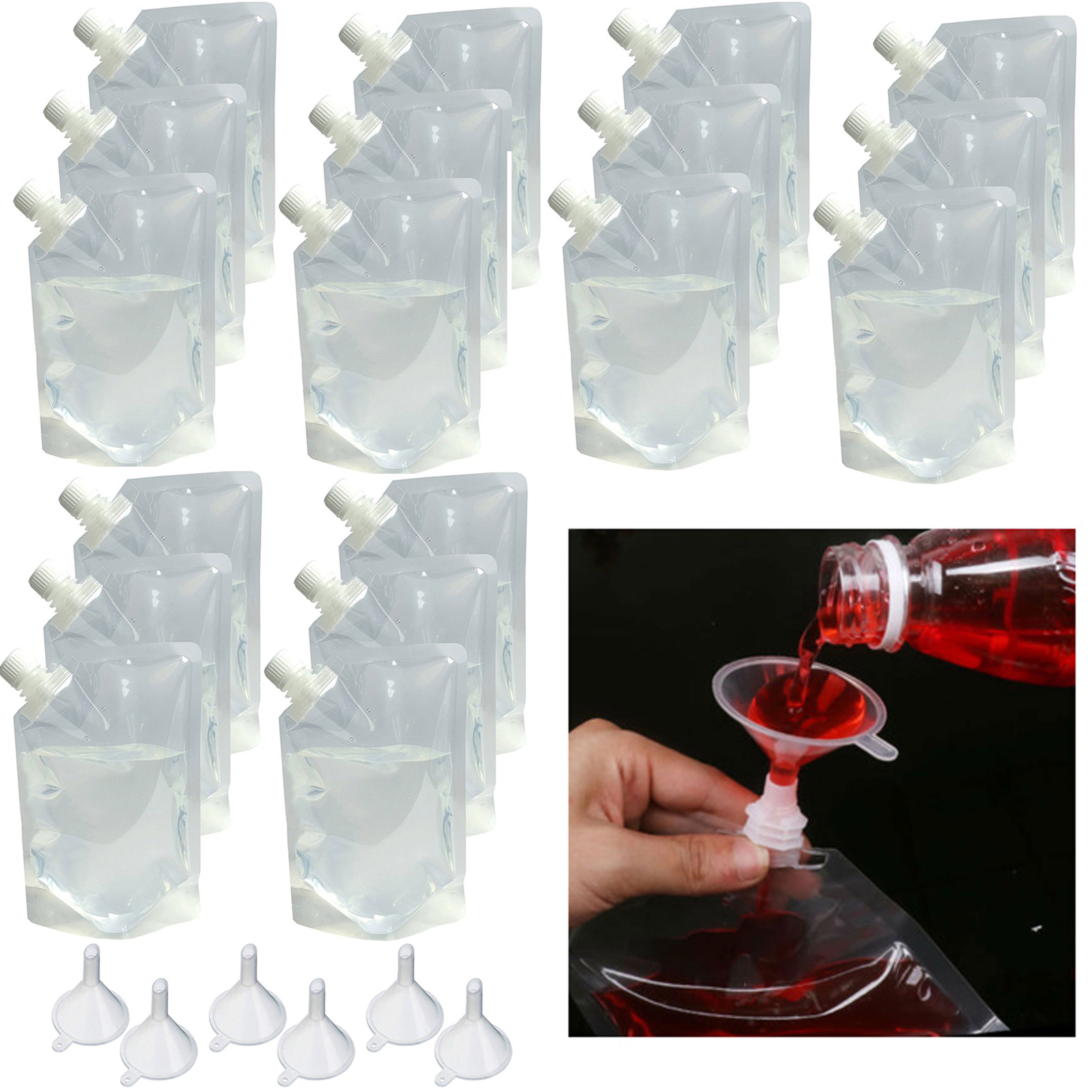 24 Pc Cruise Ship Flask Kit 4 Oz Rum Runners Alcohol Liquor Booze Bags ...