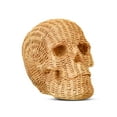 Halloween Brown Faux Rattan Resin Skull Tabletop Decor, 5.5 in, by Way ...