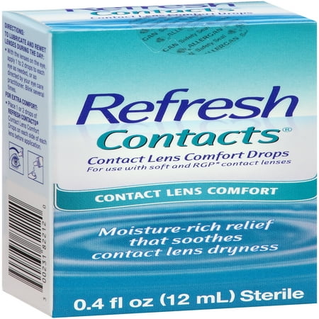 Refresh Contacts® Contact Lens Comfort Eye Drops 0.4 fl. oz. Box ...