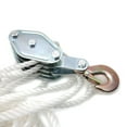 4000LB 2 Ton 65FT Poly Rope Hoist Pulley Block And Tackle Rope 7:1 ...