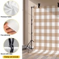 Brown Checks Backdrops for Photography, Beige Rustic Gingham Plaid ...