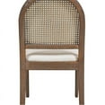 Pemberly Row Curved Cane Rattan Side Dining Chair Set of 2 Ivory White ...