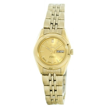 Seiko Series 5 Automatic Gold Dial Ladies Watch SYME46 - Walmart.com