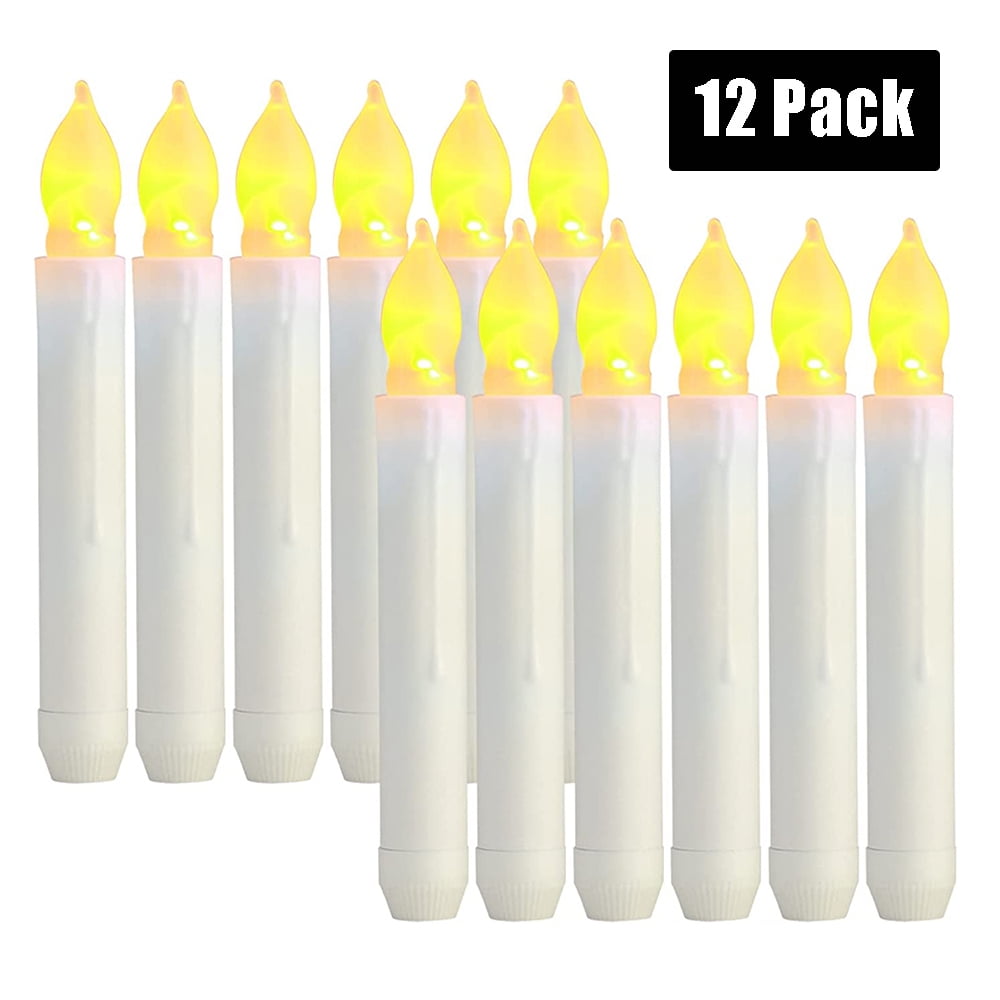 12 Pack Flameless Electric Candles, Battery Operated LED Candle Lights ...