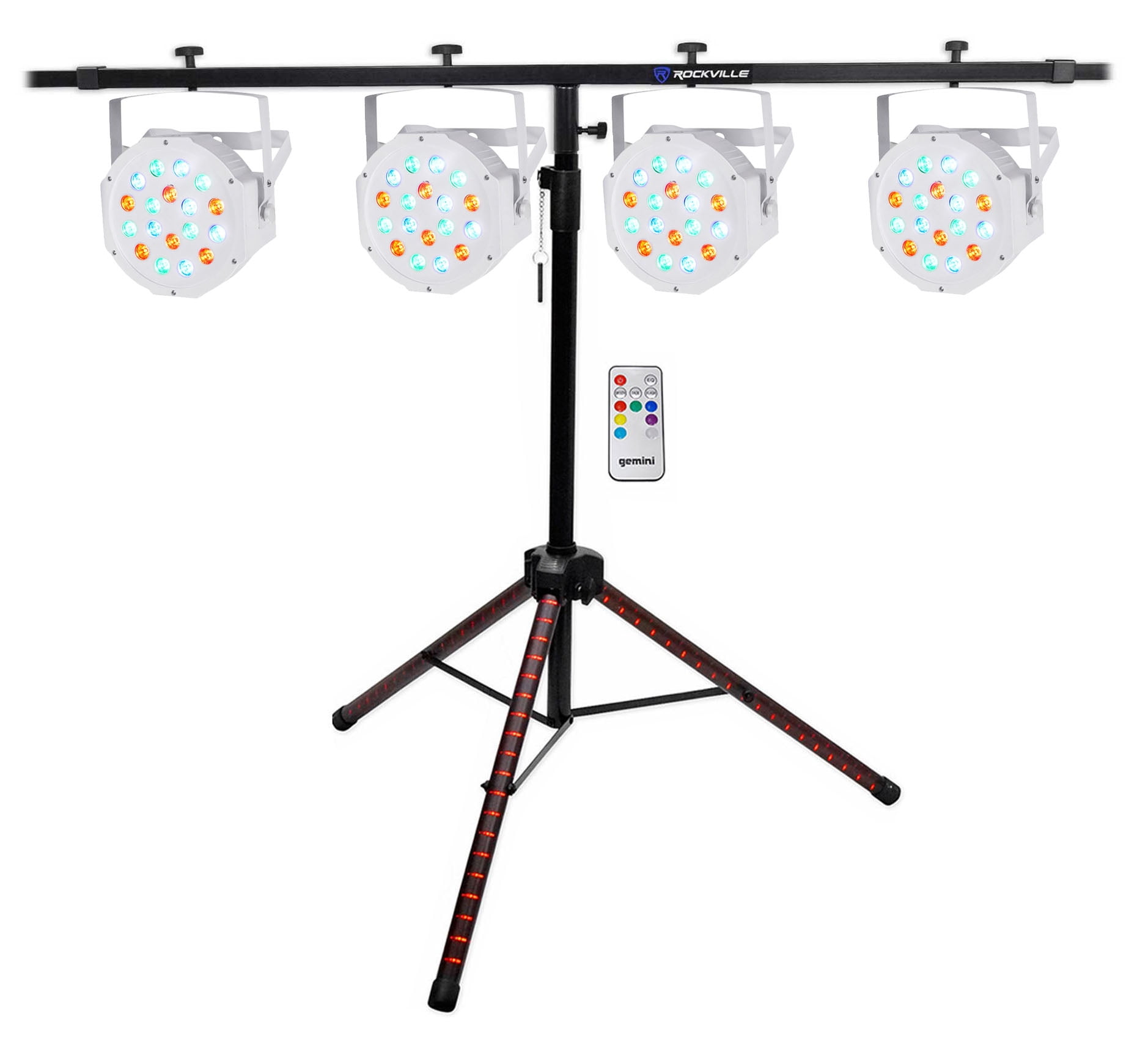 American DJ Tripod Lighting Light Bar Stand wLED's+Remote+4) Par Can ...
