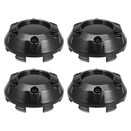 4 Pcs 68mm Dia 6 Clips Car Wheel Tyre Center Hub Caps Cover Black ...